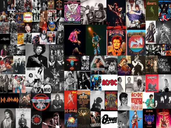Music Rock Band Aesthetic Wall Collage Kit 100pcs Printable Etsy
