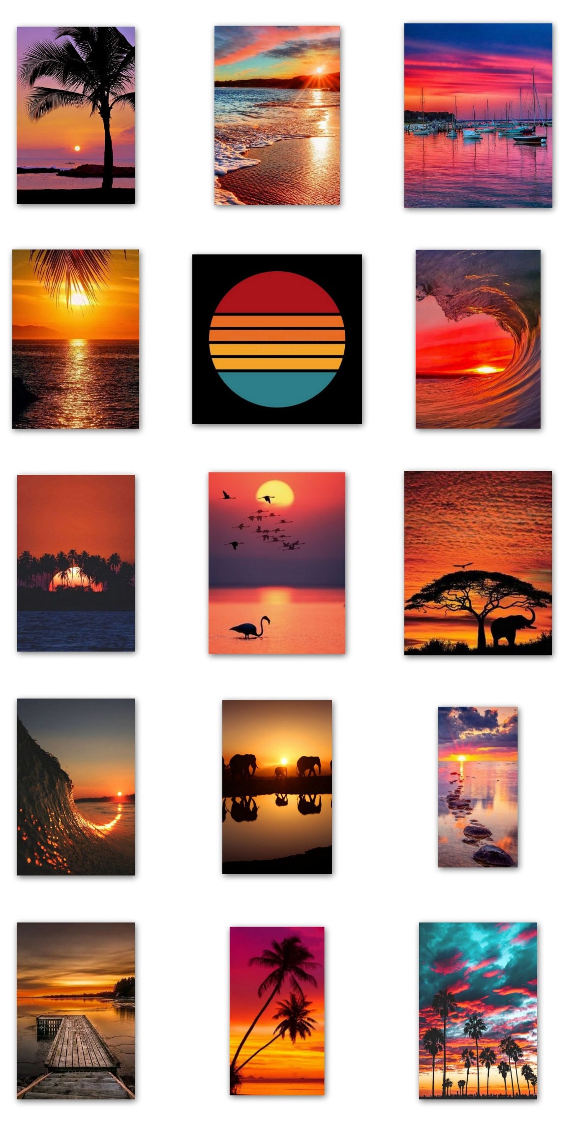 Sunset Love Aesthetic Wall Collage Kit 100pcs Printable Beautiful ...