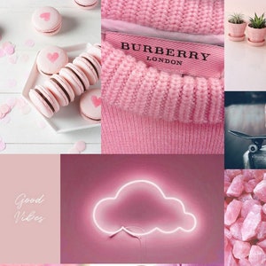 Baby Pink Aesthetic Wall Collage Kit 100pcs Printable Bougee Pinky ...