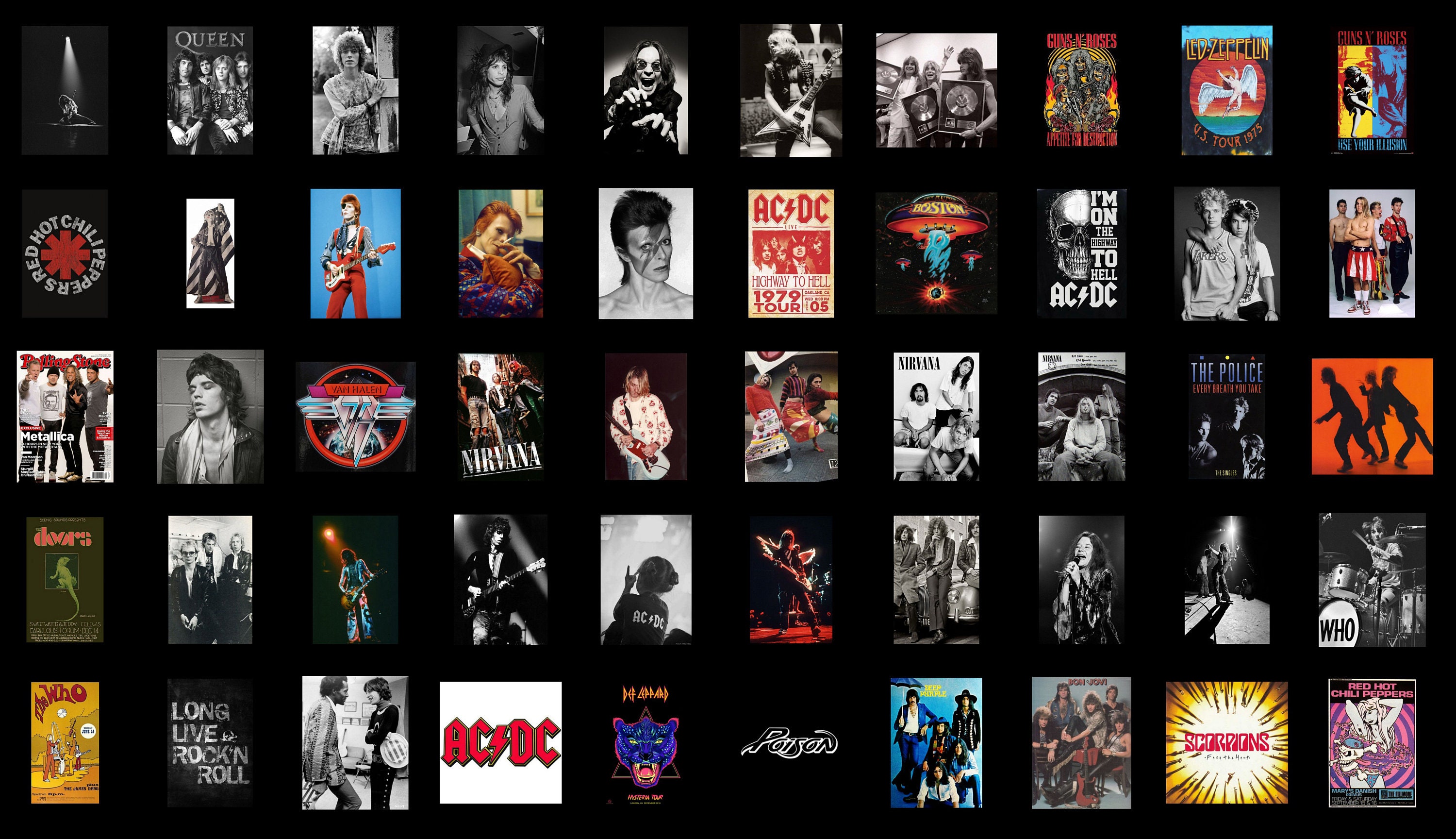 Music Rock Band Aesthetic Wall Collage Kit 140pcs Printable - Etsy
