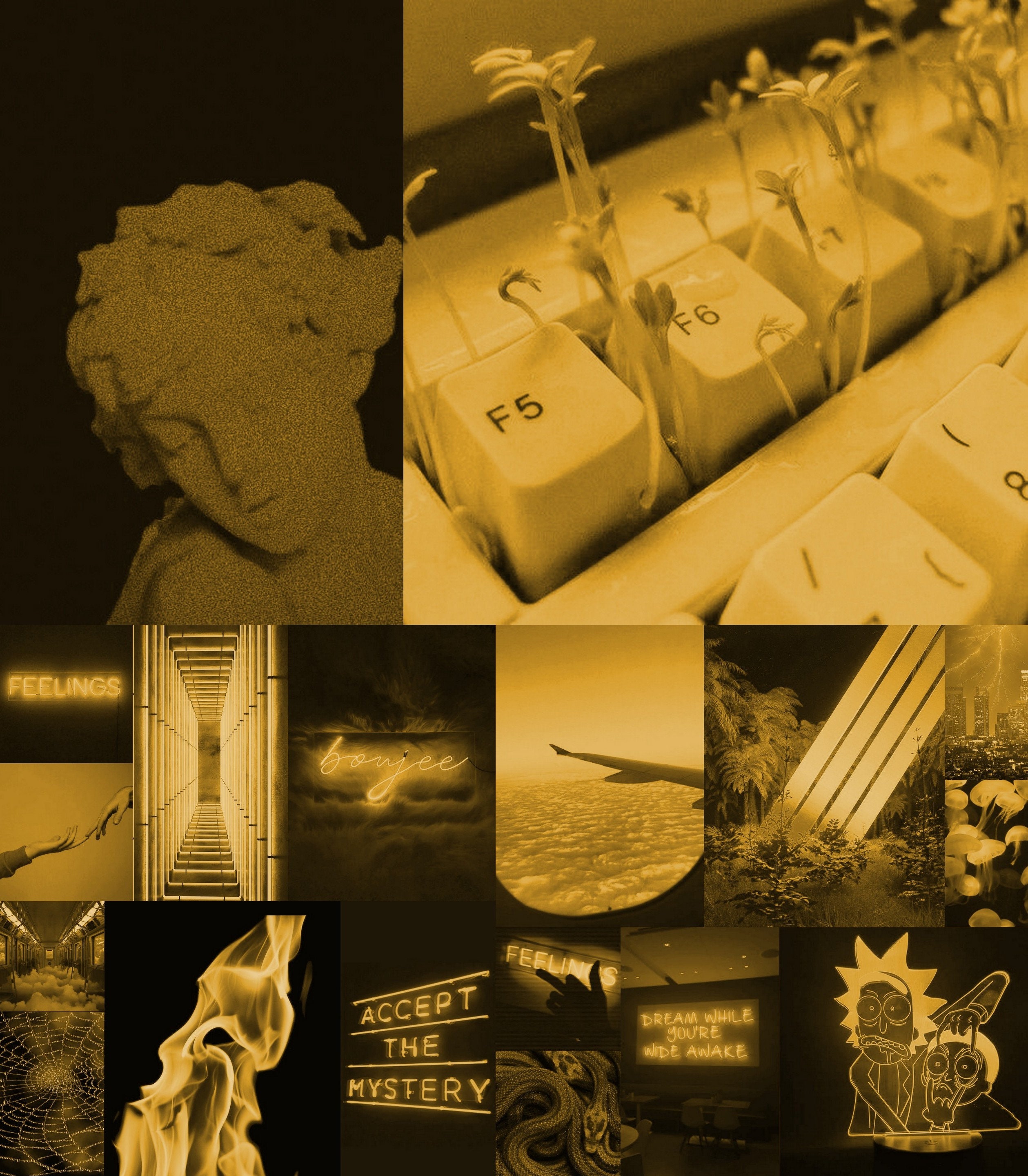 Orange Yellow Electric Aesthetic Boujee Wall Collage Kit 100 Pieces - Etsy