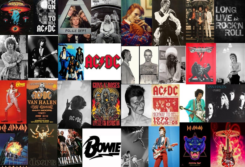 Music Rock Band Aesthetic Wall Collage Kit 100pcs Printable - Etsy
