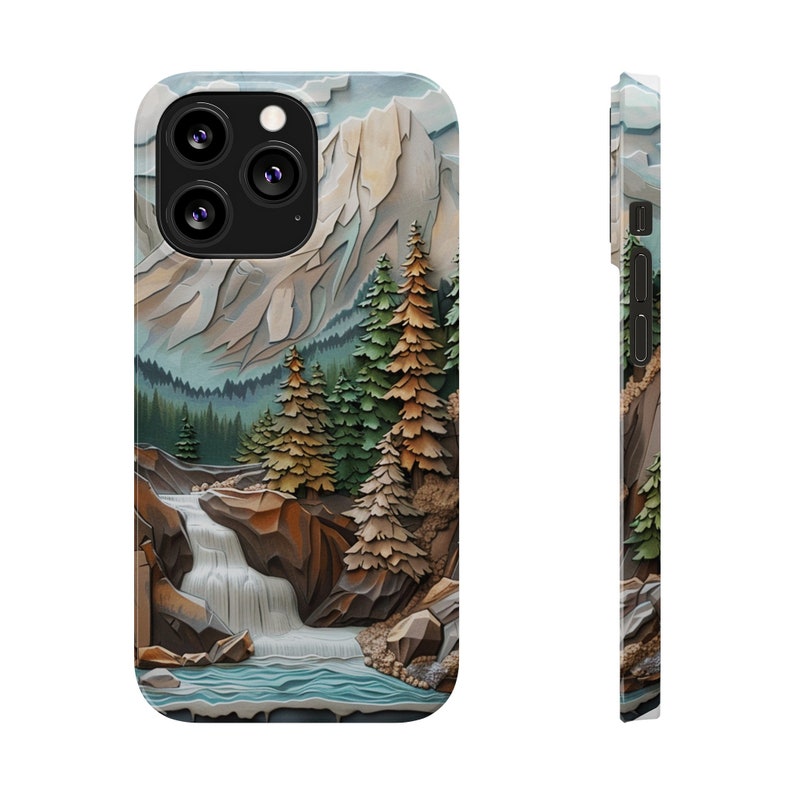 3D Relief Mountain and Waterfall Phone Case - Slim Phone Cases - Phone ...