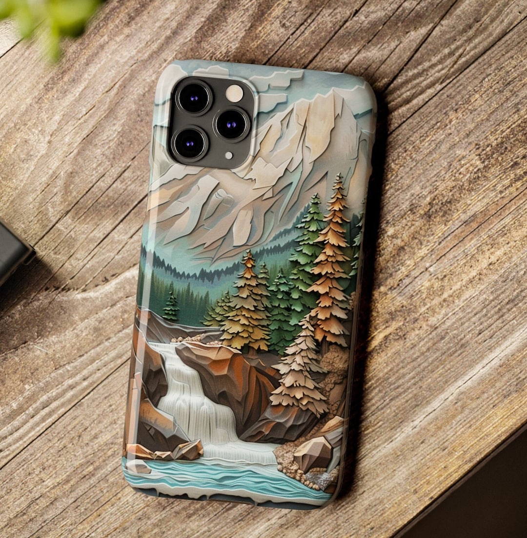 3D Relief Mountain and Waterfall Phone Case - Slim Phone Cases - Phone ...