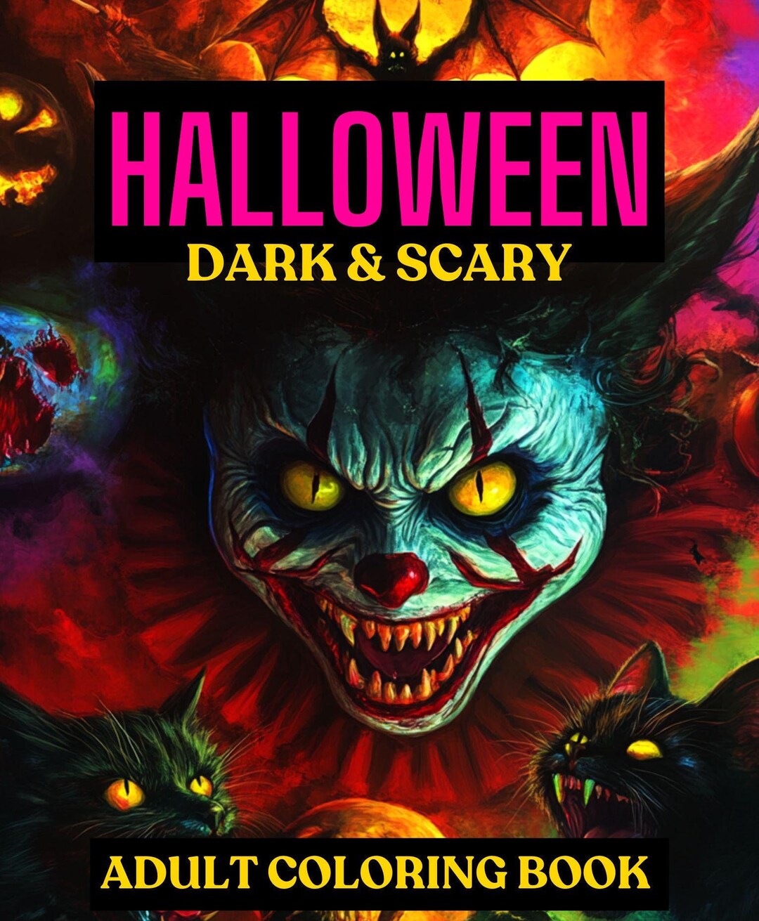 Horror Coloring Pages for Adults | Halloween Dark and Scary Coloring ...