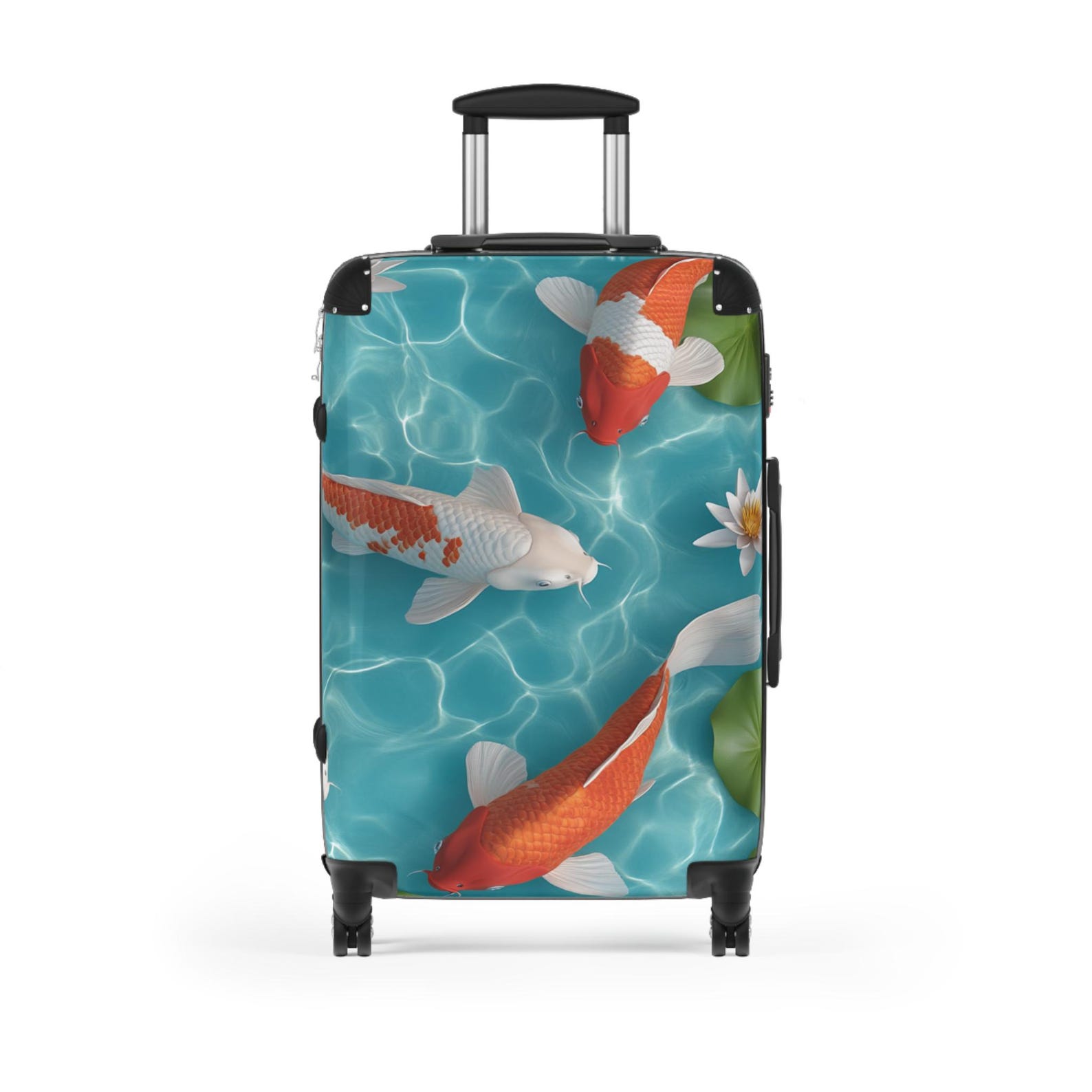 Koi Fish Suitcase Fish and Floral Print Luggage - Koi Fish Lover Gift ...
