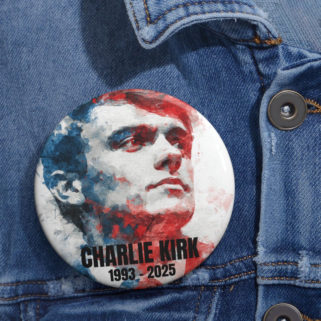 Charlie Kirk Button, Religious Button Pins, Turning Point, I Am Charlie ...