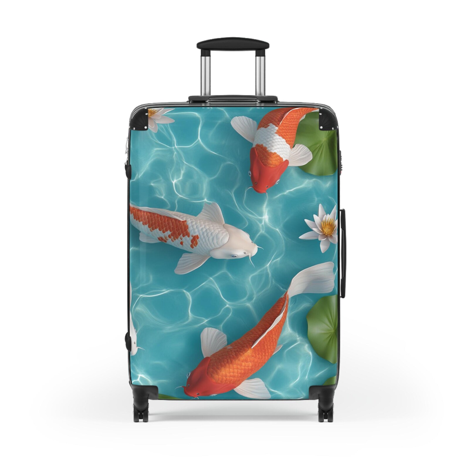 Koi Fish Suitcase Fish and Floral Print Luggage - Koi Fish Lover Gift ...