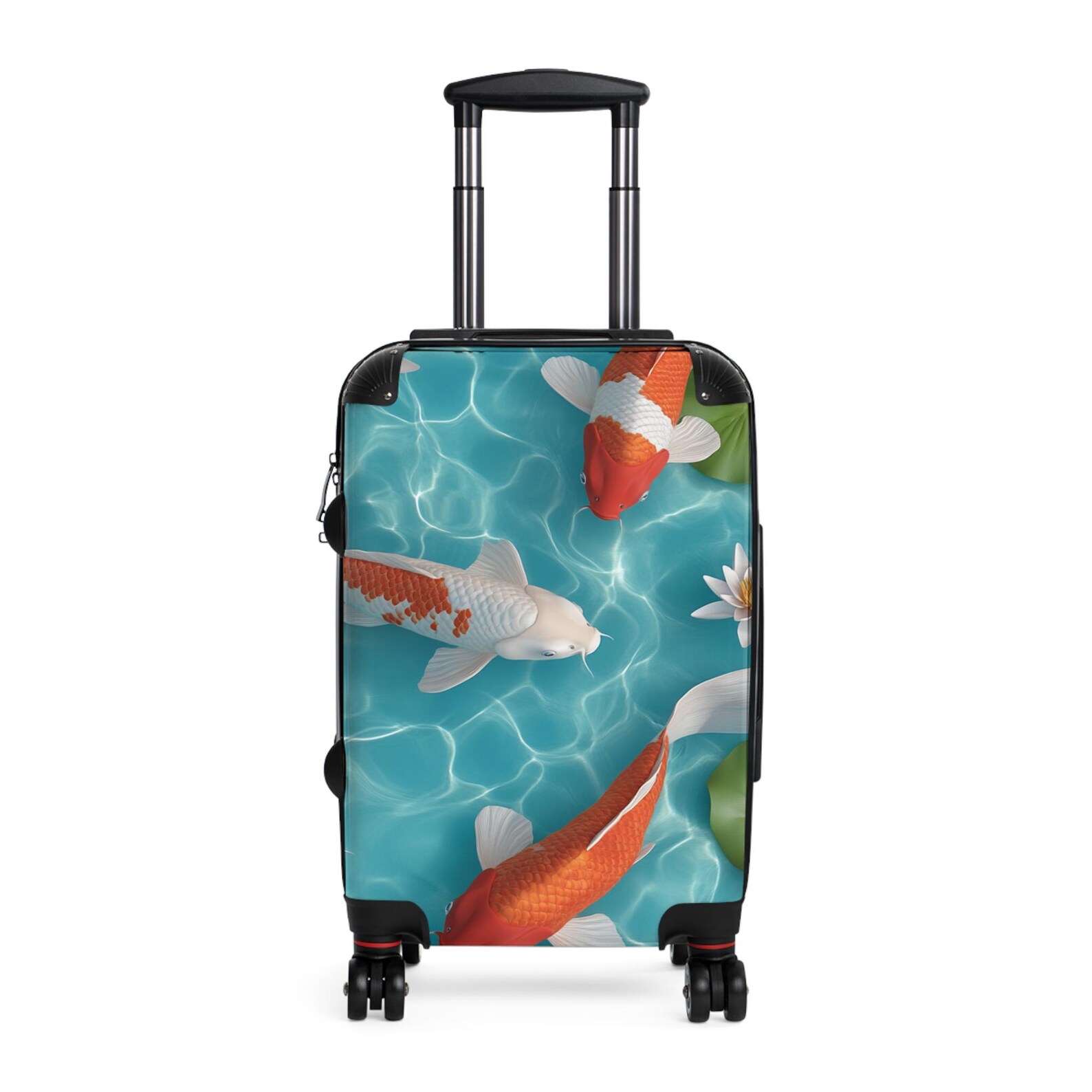 Koi Fish Suitcase Fish and Floral Print Luggage - Koi Fish Lover Gift ...
