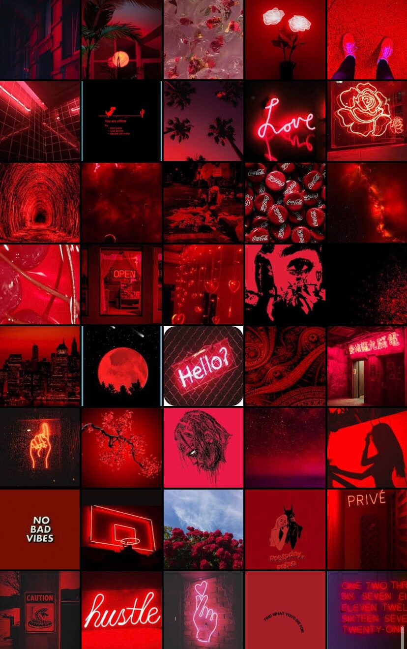 Red Photo Collage DIGITAL - Etsy