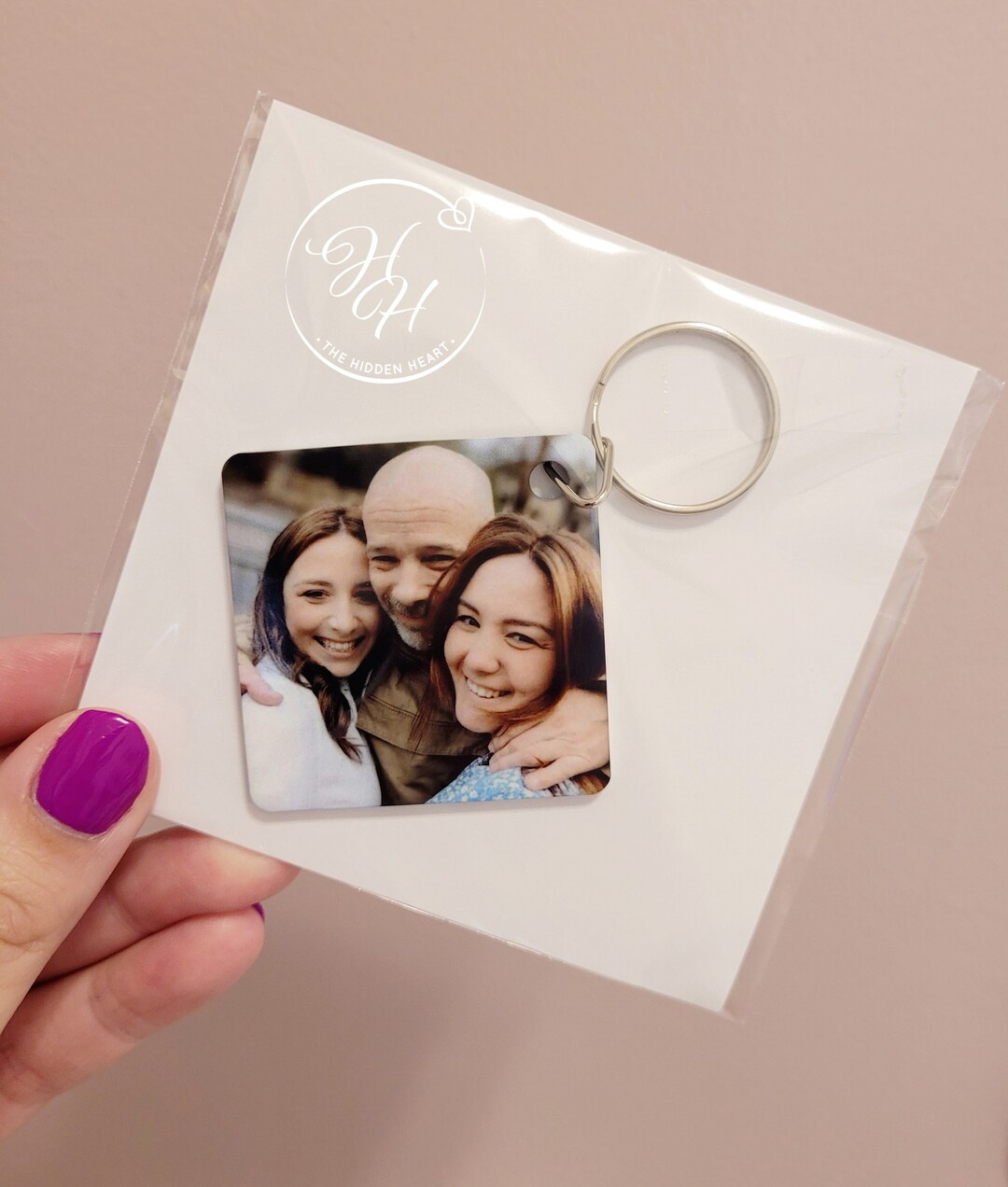 Square Photo Keyring, Double Sided Photo Keyring, Photo Keychain ...