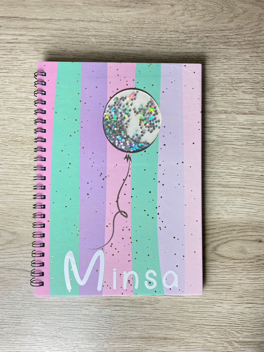 Custom A5 Shaker Balloon Notebook | Holographic Lined Paper - Etsy