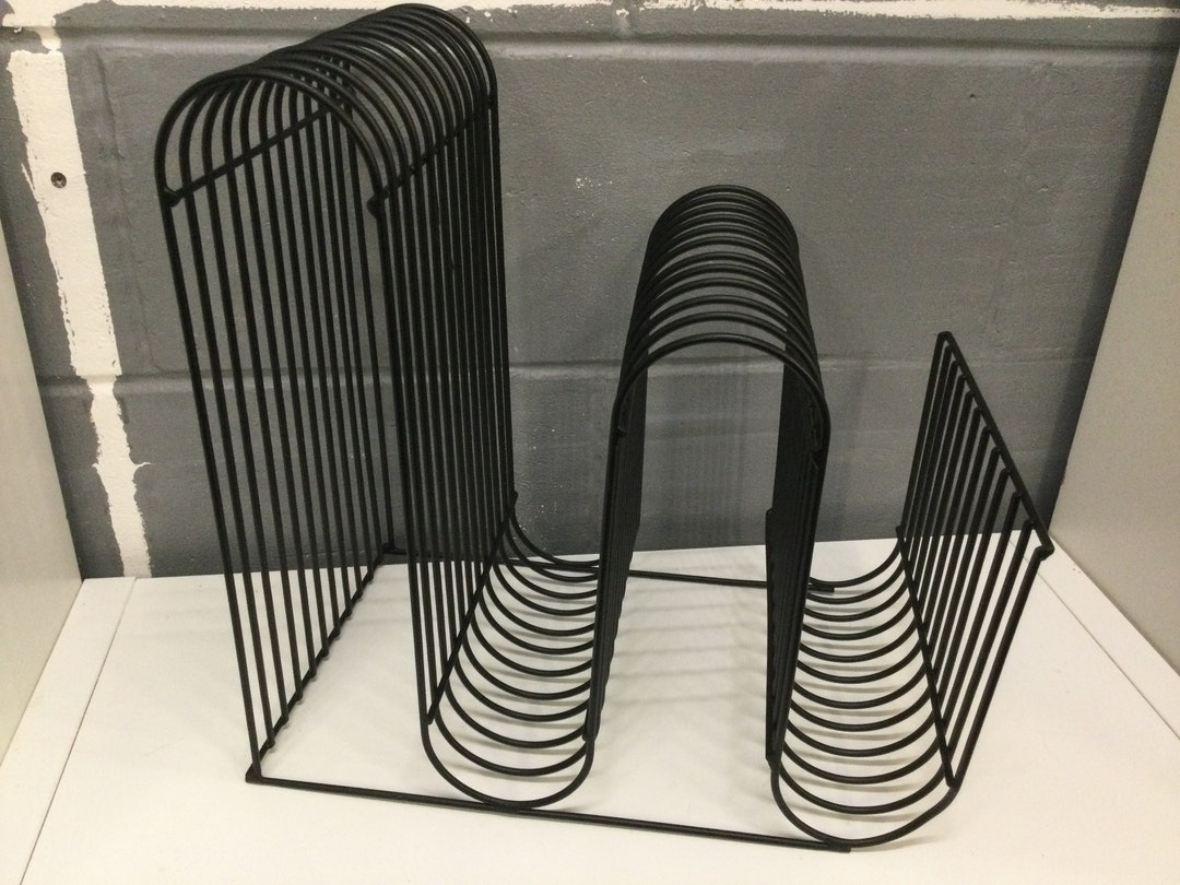 Funky Black Metal Double Curved Magazine Rack - Etsy
