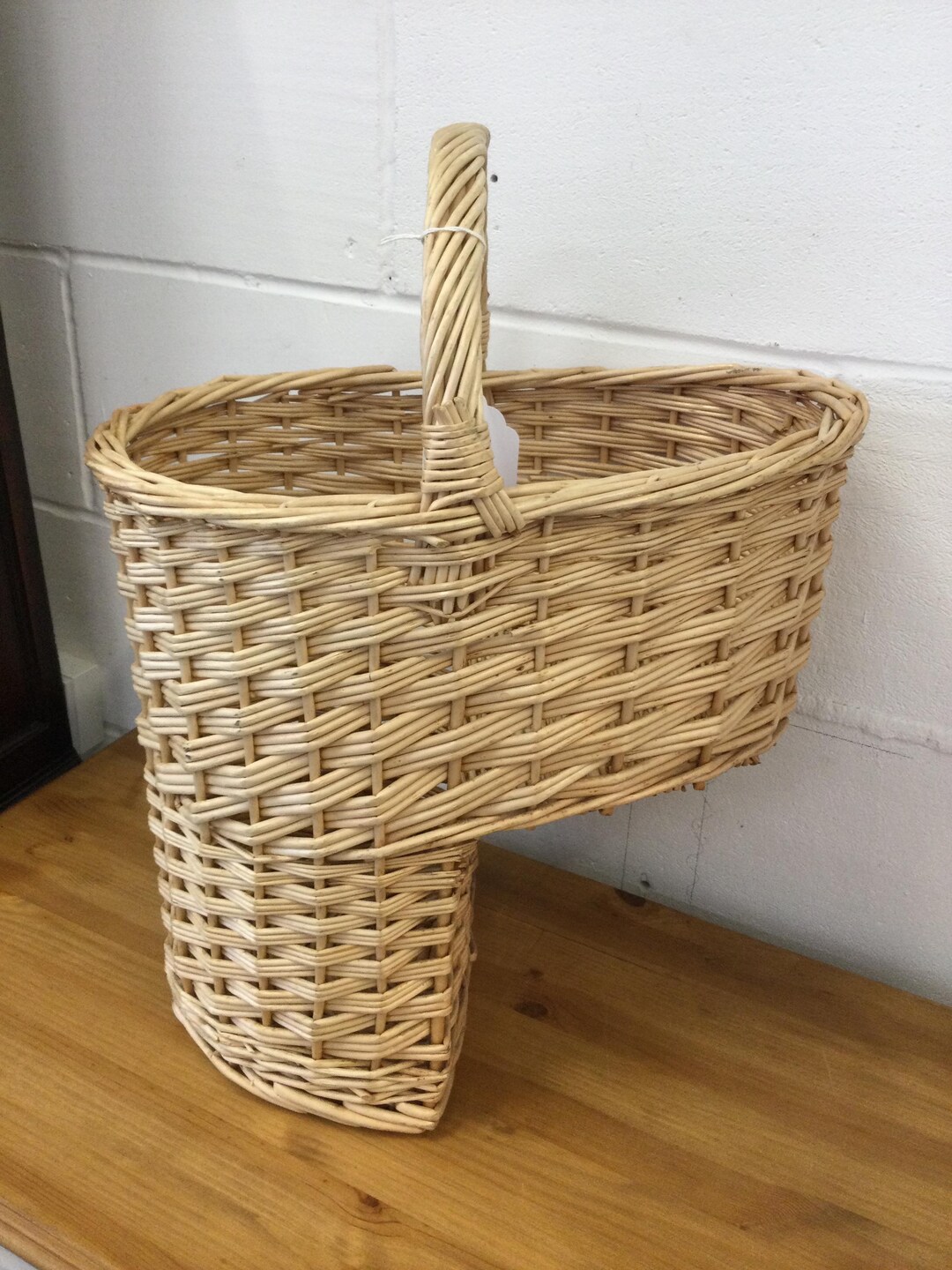 Woven Wicker Stair Basket With Handle - Etsy