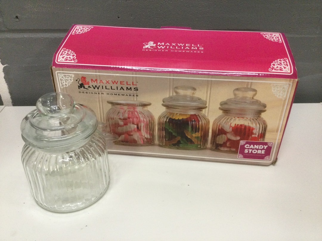 Set of Three Maxwell Williams Glass Candy / Storage Jars - Etsy