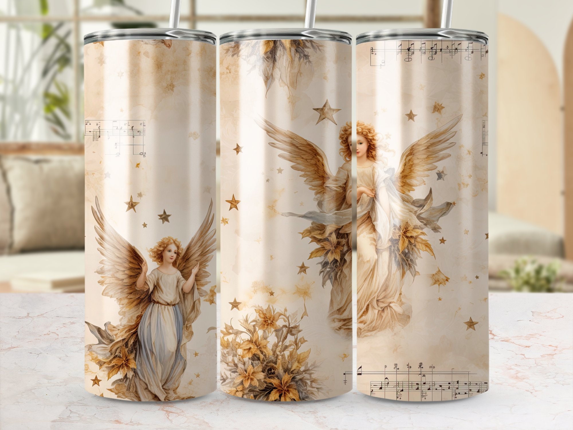 Heralding Angels 20oz Tumbler Sublimation Design, Instant Digital ...