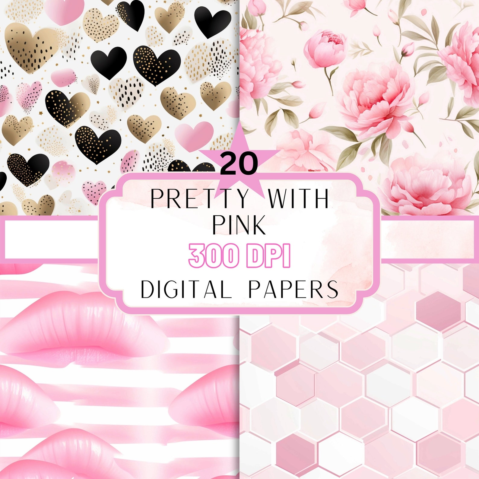 Soft Pink Coquette Seamless Digital Papers, 12x12 Patterns, Seamless ...