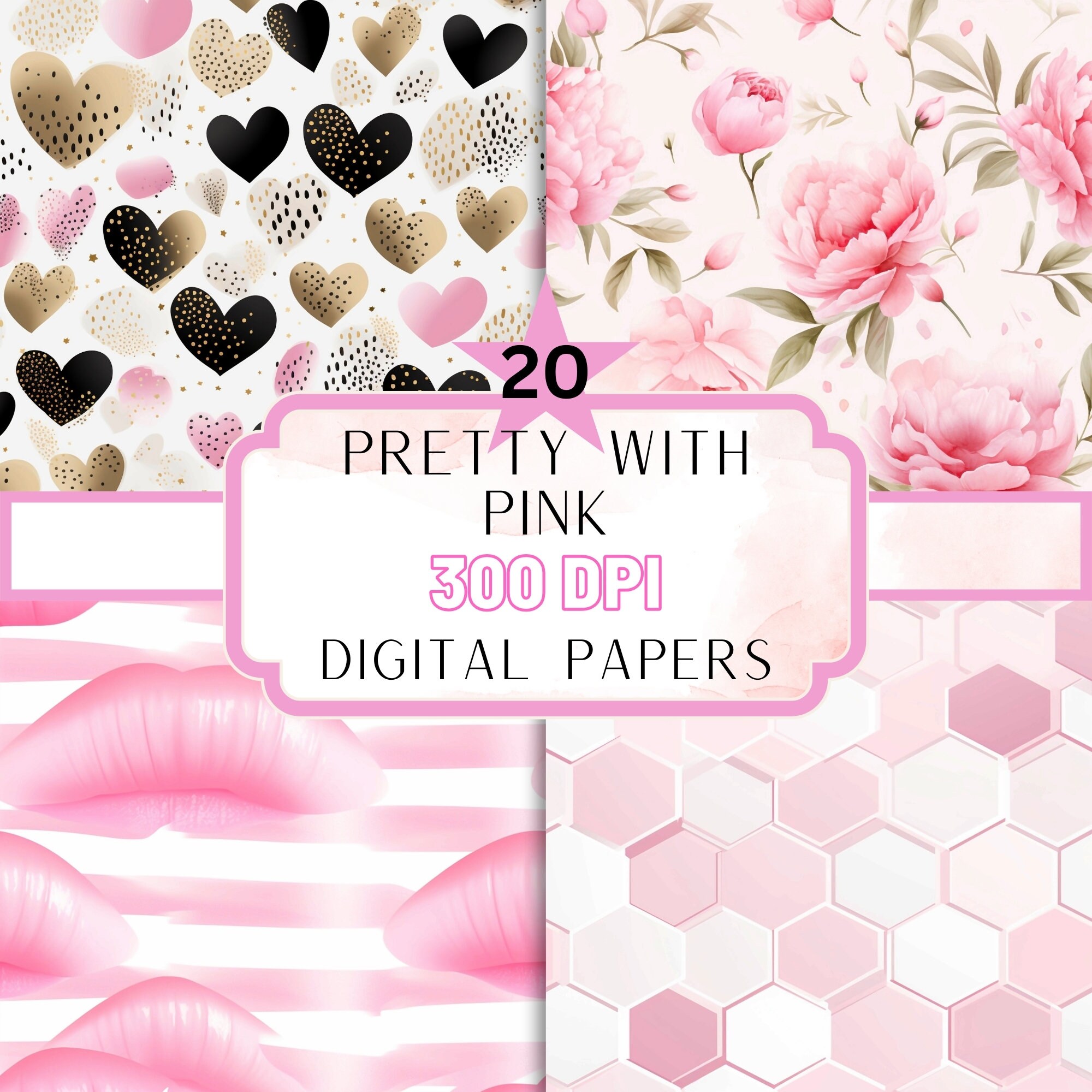 Soft Pink Coquette Seamless Digital Papers, 12x12 Patterns, Seamless ...