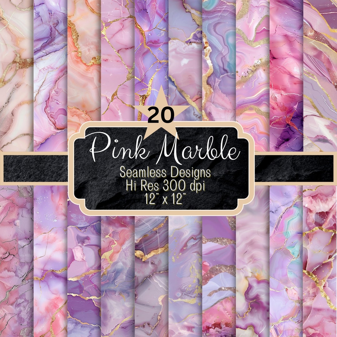 Chic Pink Marble Digital Paper Pack, Seamless Patterns, High Res ...
