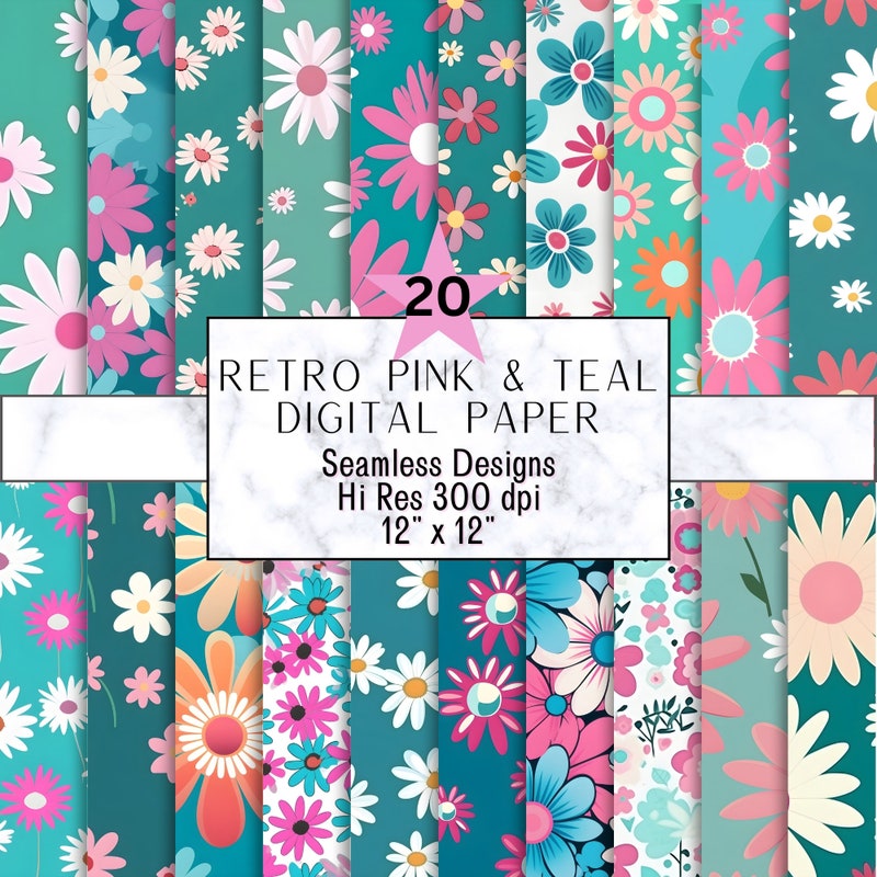 Pink and Teal - Etsy