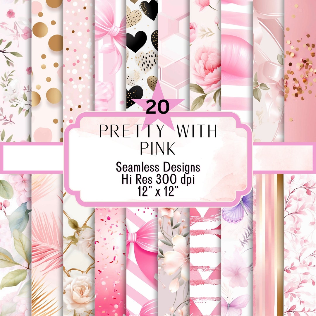 Soft Pink Coquette Seamless Digital Papers, 12x12 Patterns, Seamless ...