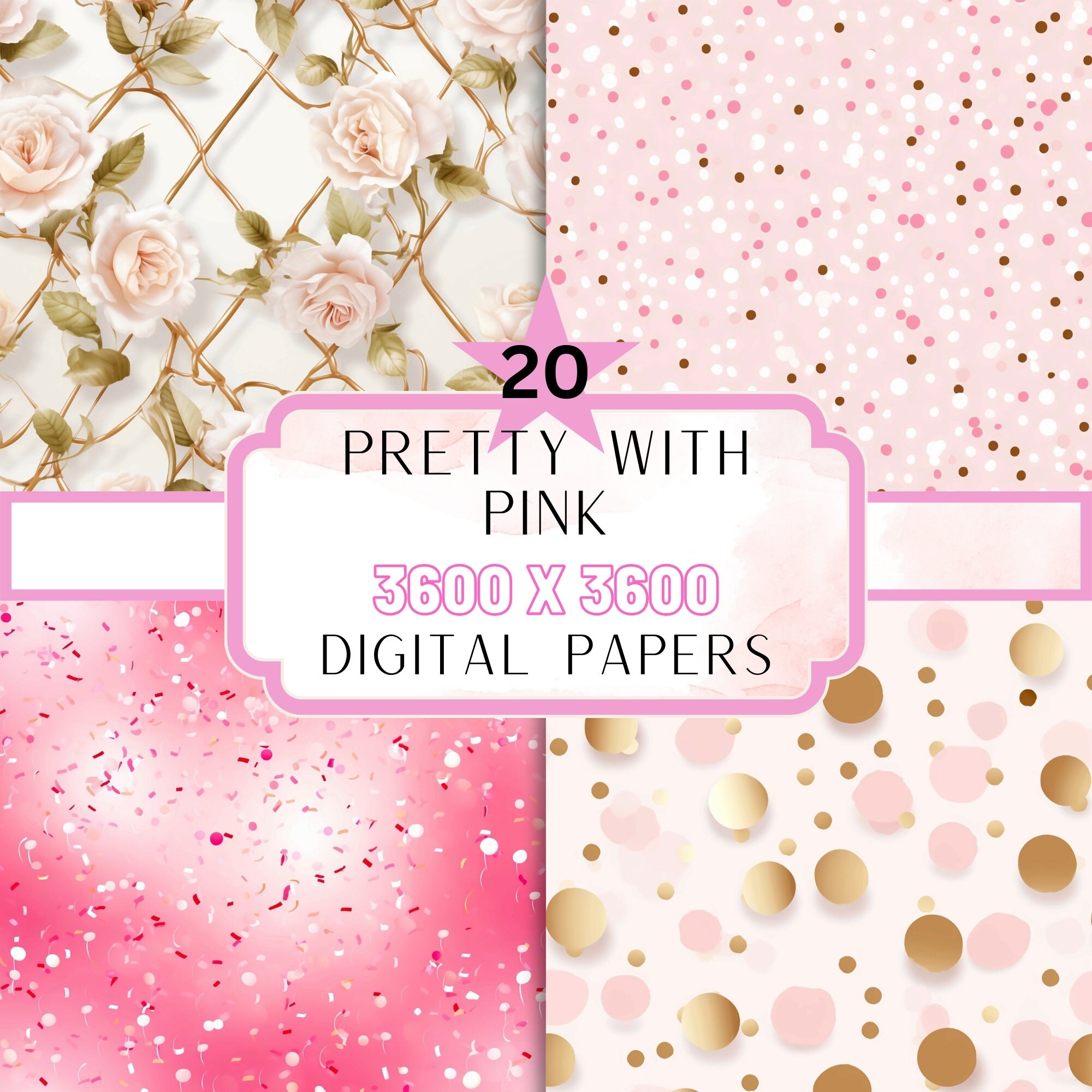 Soft Pink Coquette Seamless Digital Papers, 12x12 Patterns, Seamless ...