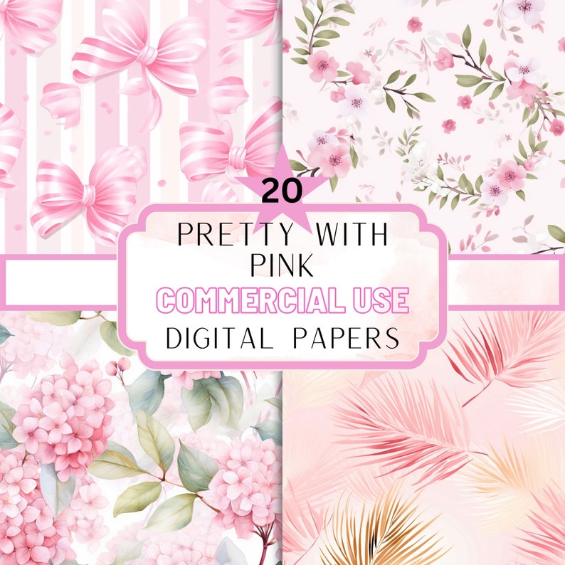 Soft Pink Coquette Seamless Digital Papers, 12x12 Patterns, Seamless ...