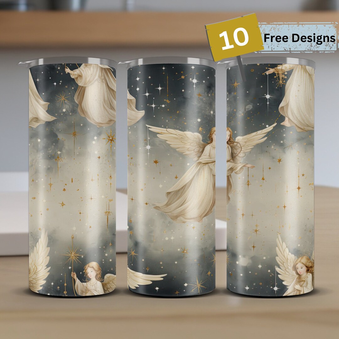 Vintage Angels 20oz Tumbler Sublimation Design, Instant Digital ...