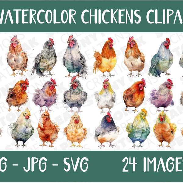 Watercolor Chicken - Etsy