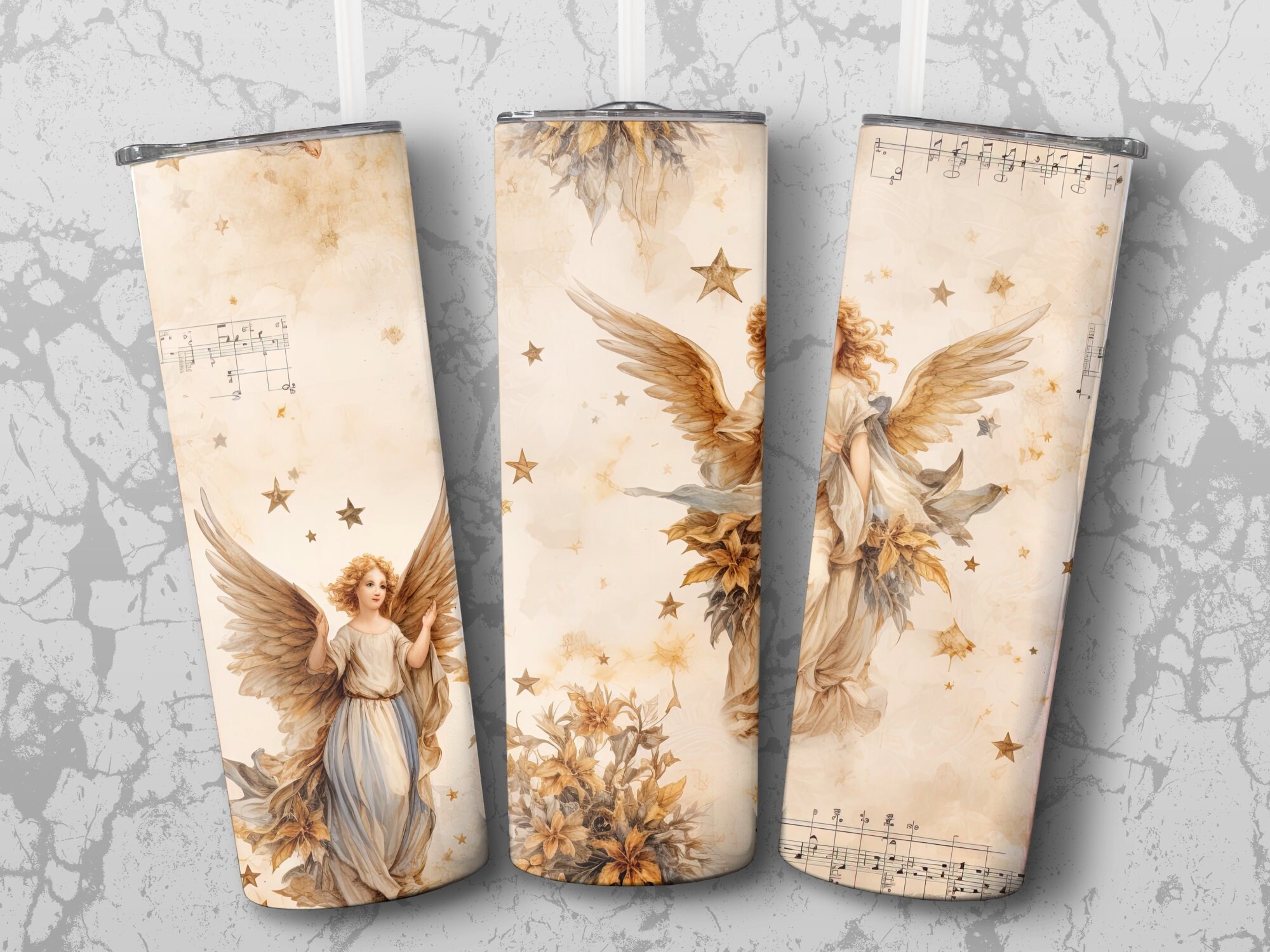 Heralding Angels 20oz Tumbler Sublimation Design, Instant Digital ...