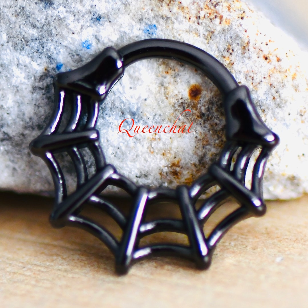 16G 316L Surgical Steel Cobweb Spider Web Septum Ring Cartilage ...
