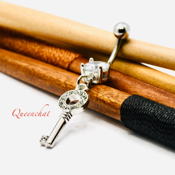 Key Belly Ring - Etsy