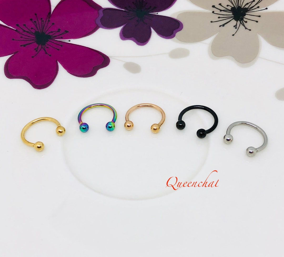 16G Horseshoe Septum Ring – Surgical Steel Captive Ring, Nose Piercing ...