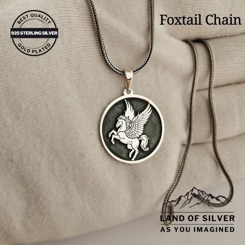 Sterling Silver Pegasus Pendant Winged Horse Pegasus - Etsy