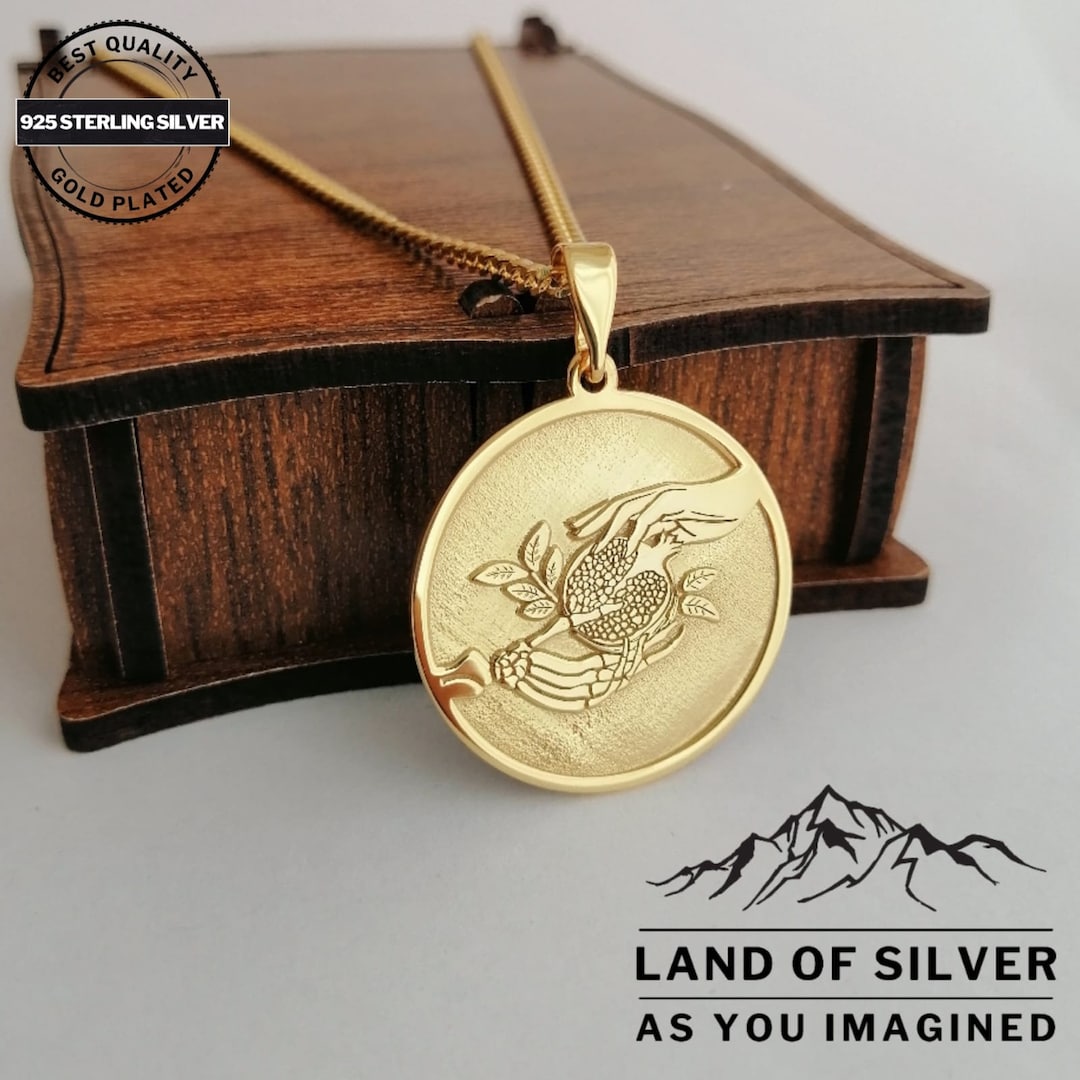 Customizable Hades and Persephone Pendant, Gold Plated Necklace, Greek ...