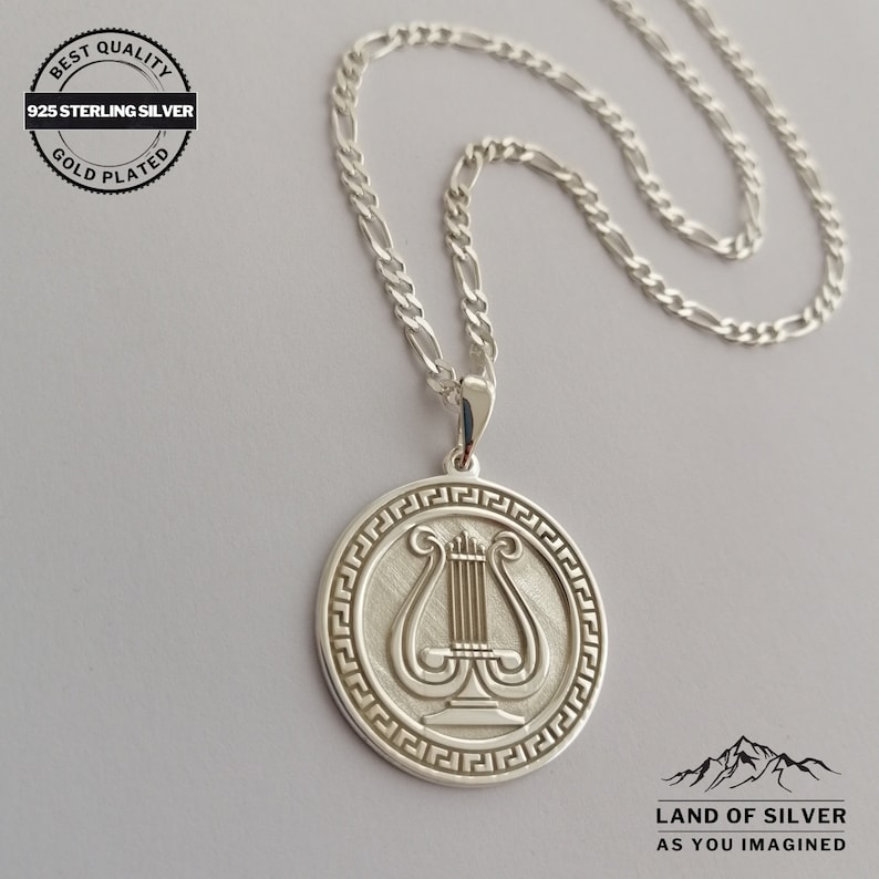 Customizable Lyre Necklace - Personalized Ancient Harp Pendant ...