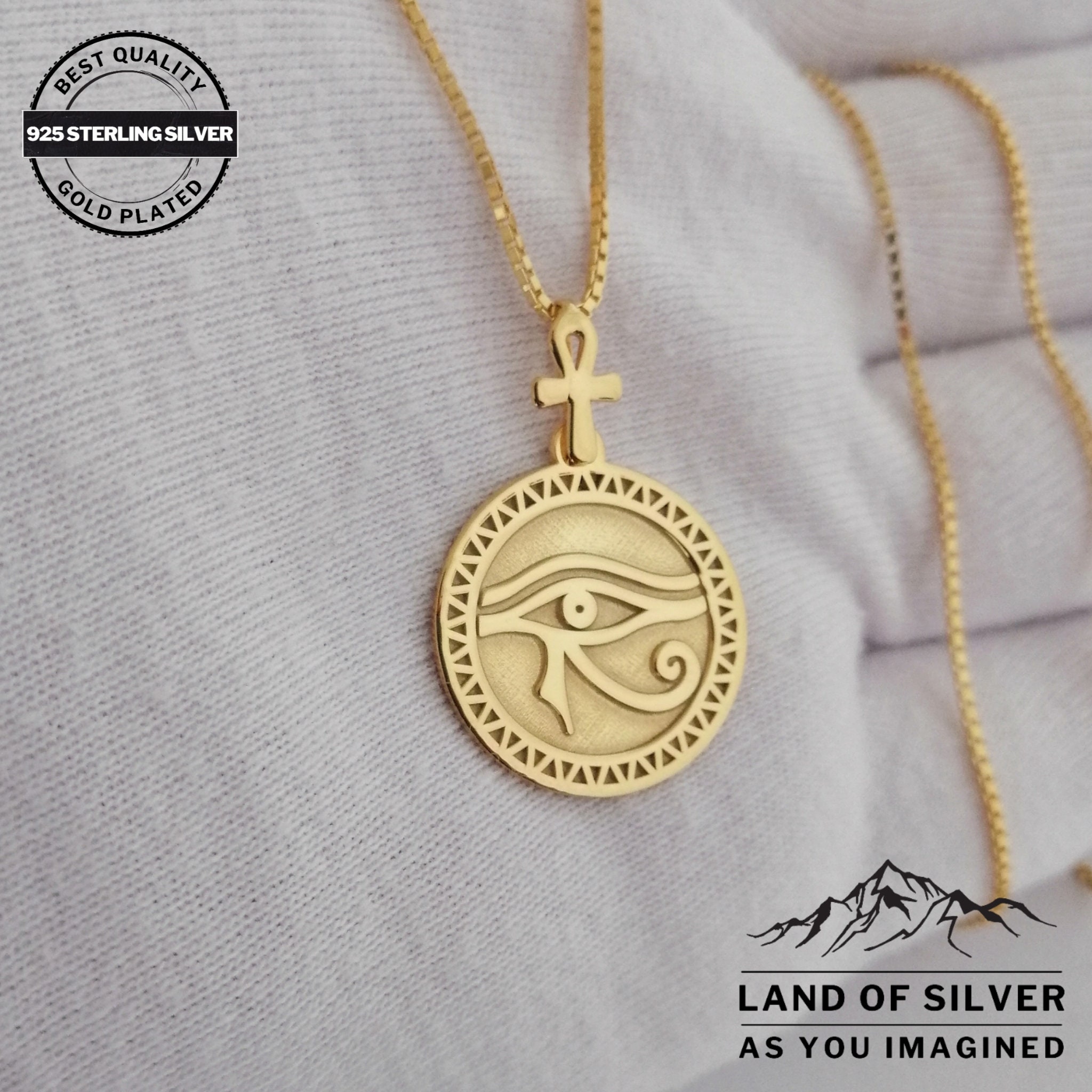 Custom Horus Eye Necklace, Ancient Egyptian Jewelry, Gold-plated Eye of ...