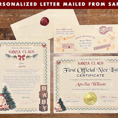 Editable Santa Claus Official Nice List Certificate Letter - Etsy
