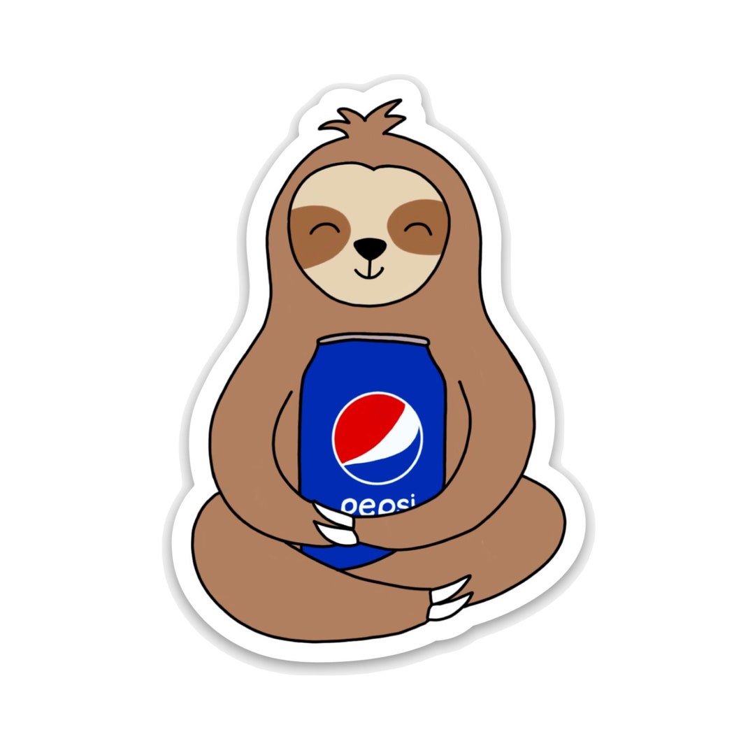 Pepsi Sloth - Cute Vinyl Sticker - Etsy