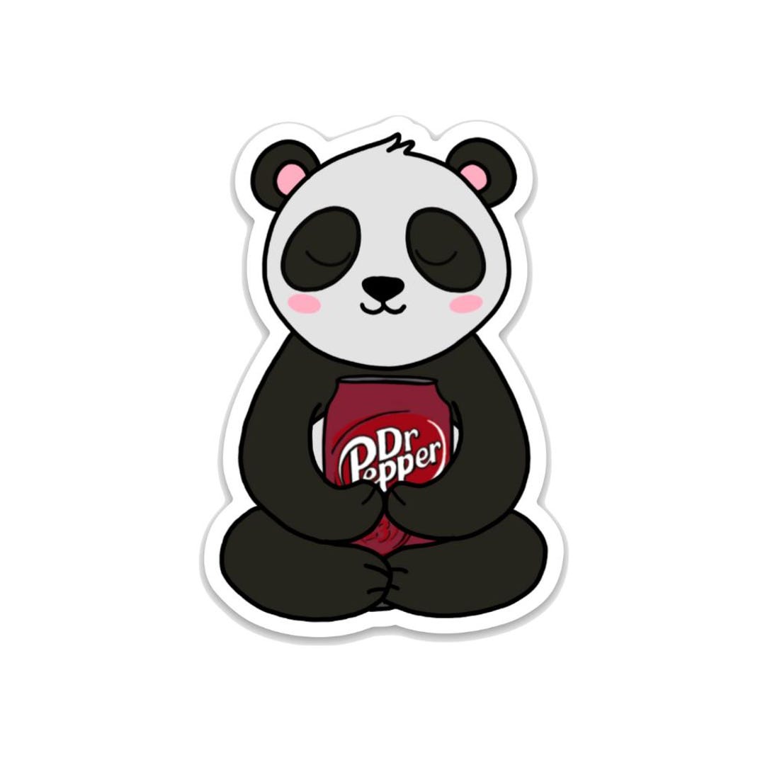 Dr. Pepper Panda - Cute Vinyl Sticker - Etsy