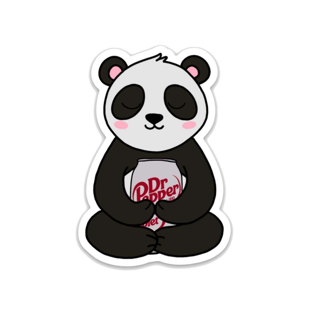 Diet Dr. Pepper Panda - Cute Vinyl Sticker - Etsy