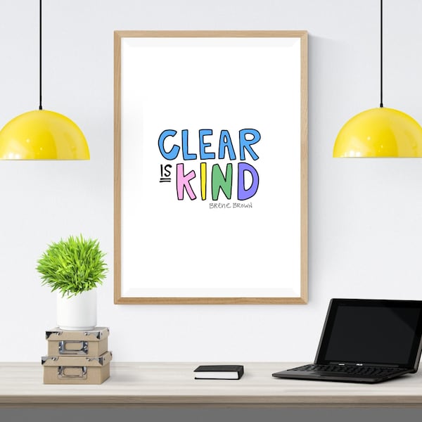 Brene Brown Clear is Kind - Etsy