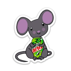 Mountain Dew Mouse - Cute Vinyl Sticker - Etsy