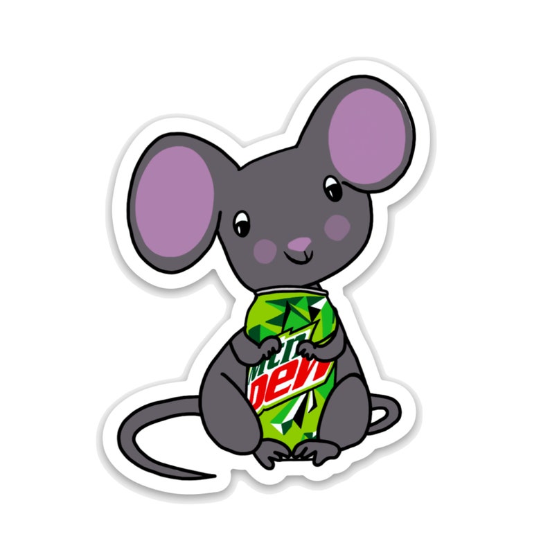 Mountain Dew Mouse Cute Vinyl Sticker - Etsy