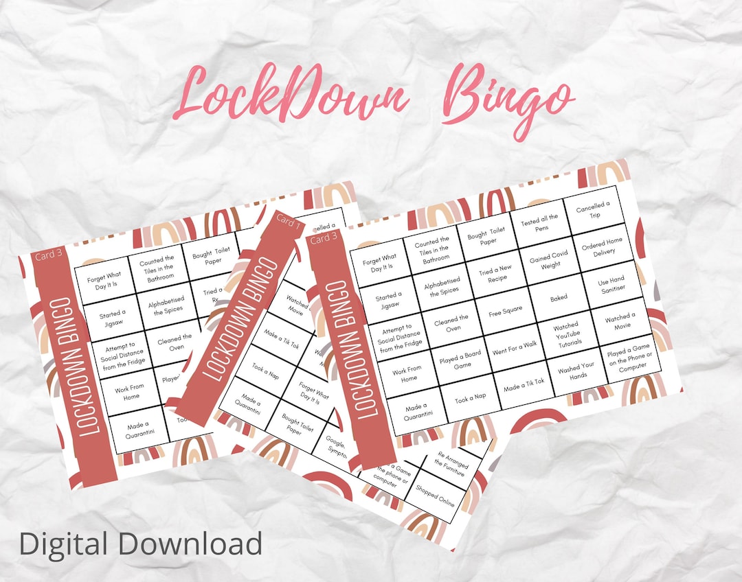 Lockdown Bingo Quarantine Bingo Game Printable Party Game - Etsy