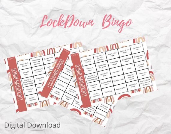 Lockdown Bingo Quarantine Bingo Game Printable Party Game | Etsy