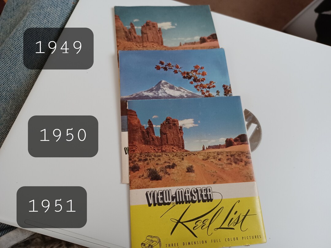 3 View Master Reel Lists /packet List 1949, 1950, 1951 View-master ...
