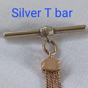 Chain Pocket Watch 3 Triple Strands W/ Engraved Slide and Ends Fob 925 ...