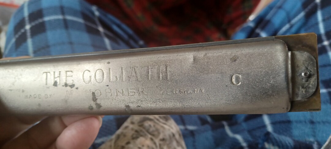 Harmonica Goliath Model, in the Key of C, 1910's to 1930's With 24 Double Holes and 48 Reeds M ...
