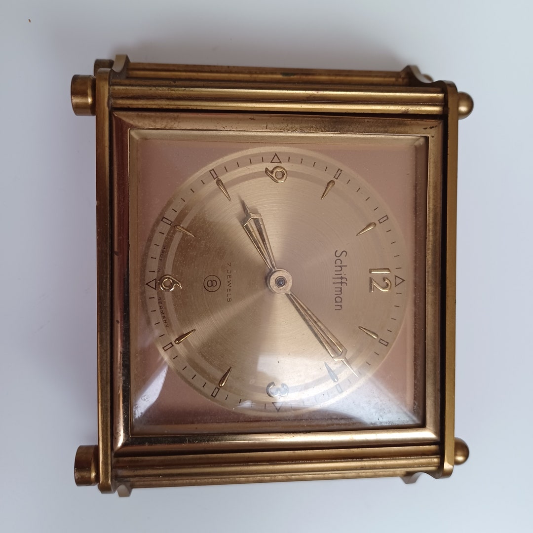 Mauthe - Schiffman 8 Day Wind up Desk Table CLOCK 7 Jewels Brass Made ...